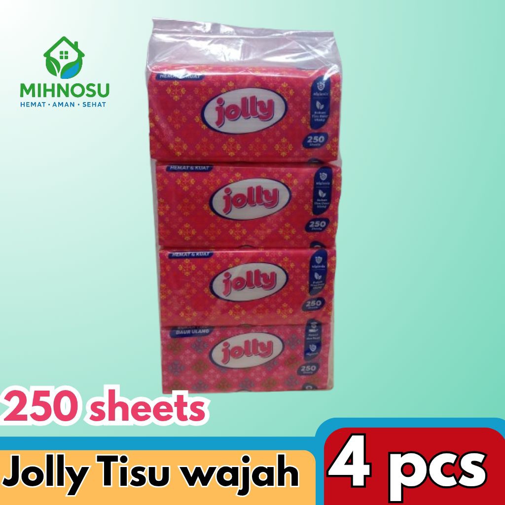 Jual Tisu Jolly 250 sheet TISSUE FACIAL | 1 pack (4 pcs x 250 sheets 2 ...