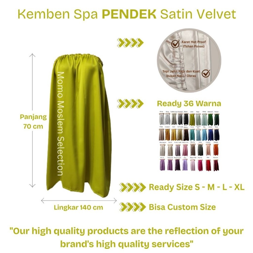 Jual Kemben Spa PENDEK SATIN VELVET Facial Lulur Ratus Salon Kain ...