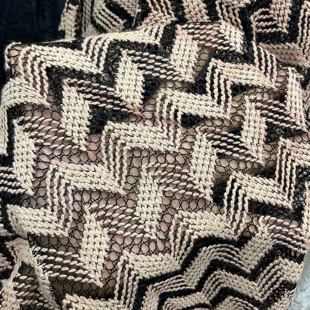 Jual kain rajut brokat motif bunga premium - kain rajut motif - kain ...