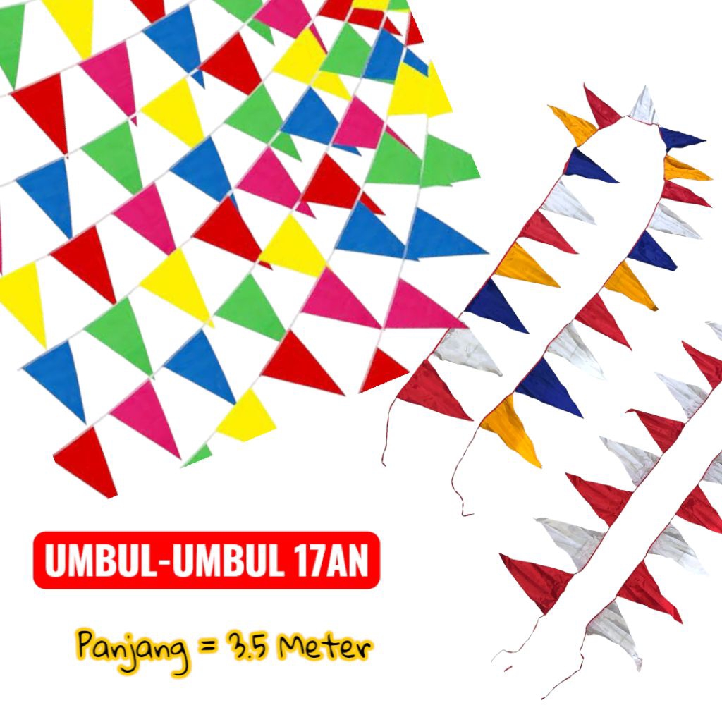 Jual Umbul segitiga 3.5 meter Bendera Umbul-Umbul Merah Putih Warna HUT RI Umbul-Umbul Zigzag ...