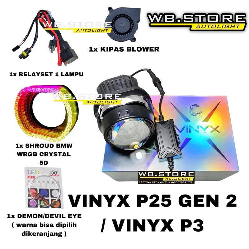 Jual BiLed Vinyx P3 P25 2.5 INCH 60 WATT 50 WATJauh Dekat Flat Cut 2.5 ...