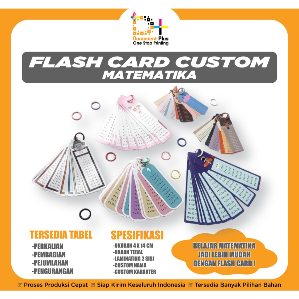 Jual Flash Card Tabel Perkalian Belajar Berhitung Matematika Edukasi ...