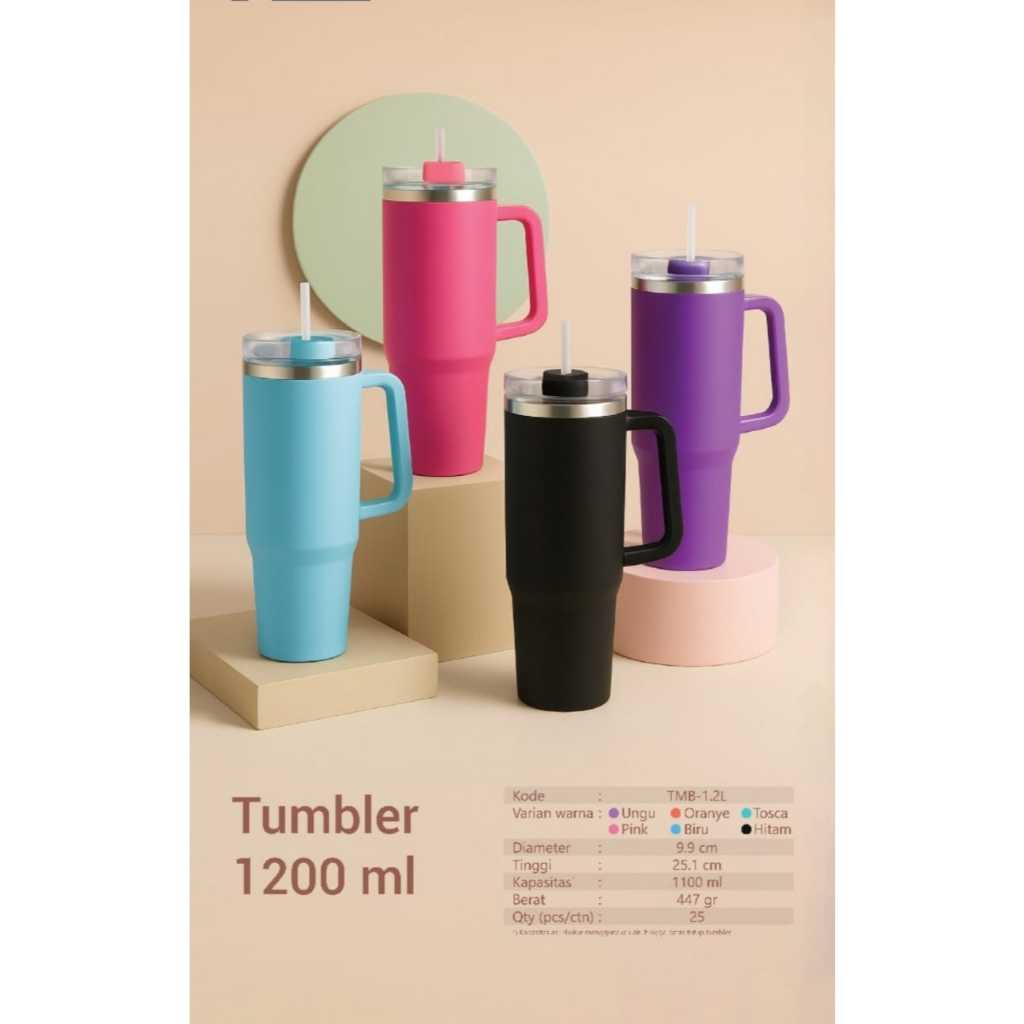 Jual TUMBLER TERMOS STAINLESS STELL 1200 ML / TAHAN PANAS & DINGIN ...