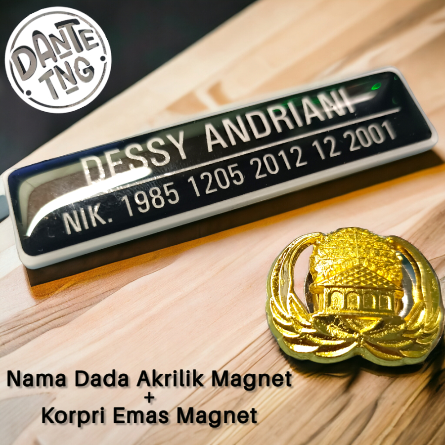 Jual Paket Nama Dada MAGNET dan Pin Korpri | Bisa Proses dan Kirim 1 ...