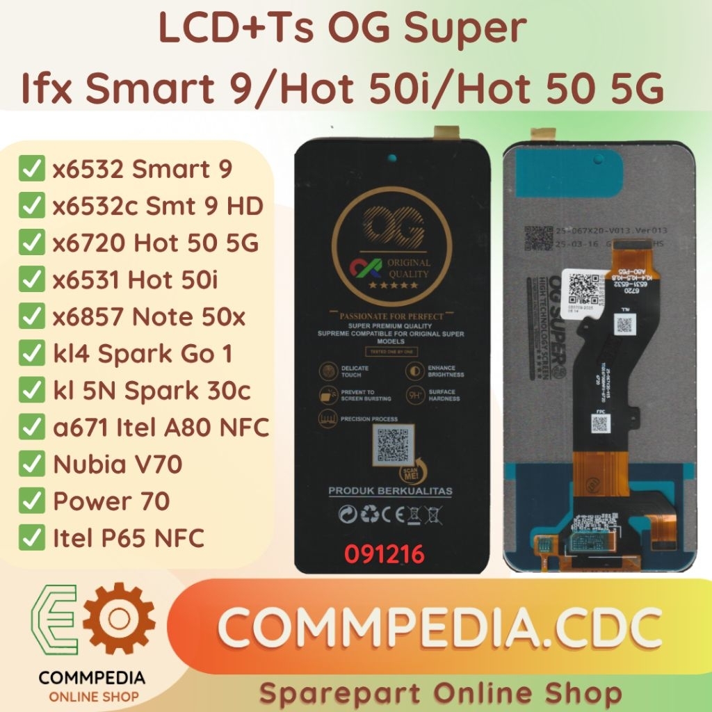 Jual LCD+Ts Ifx x6532 Smart 9/Smart 9 HD/Hot 50i/Hot 50 5G/Note 50x/Spk ...