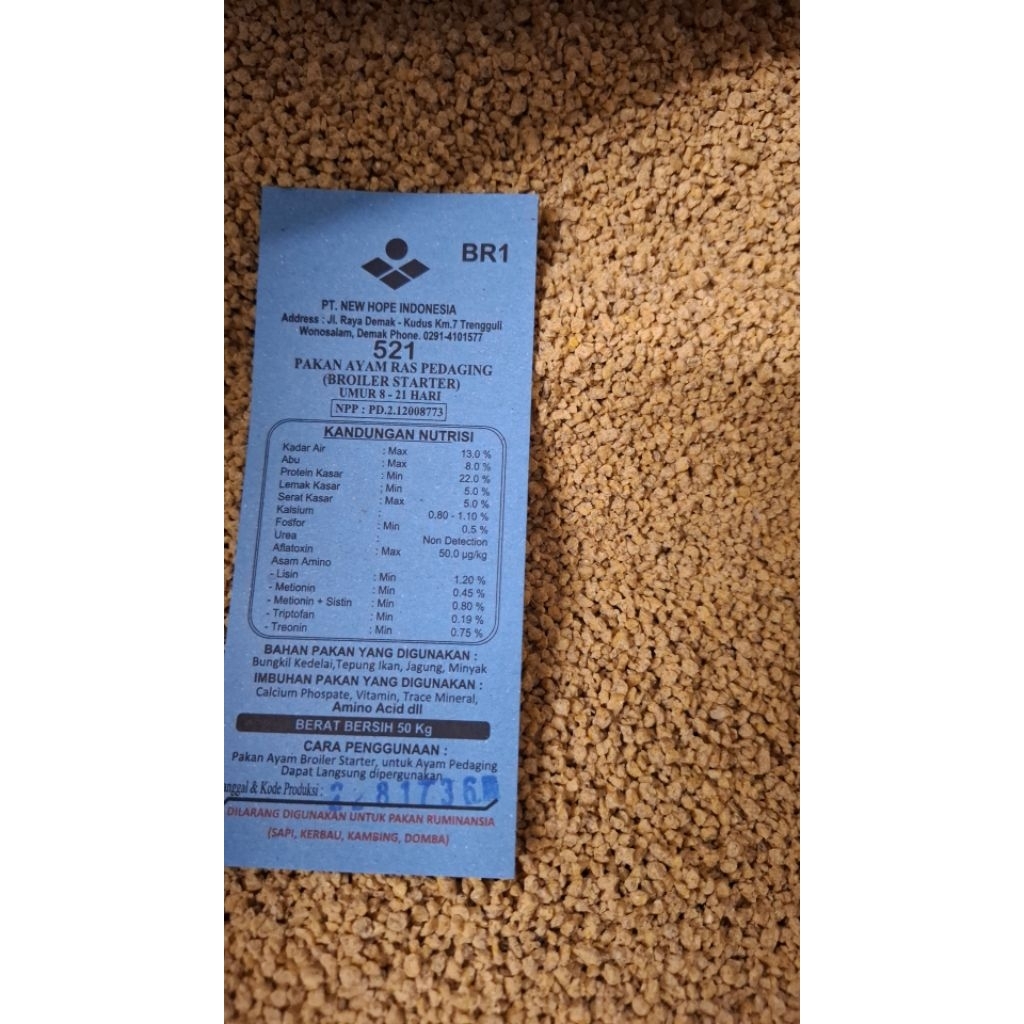 Jual Pakan Ayam 521 New Hope Protein Min 22% (1kg) | Shopee Indonesia