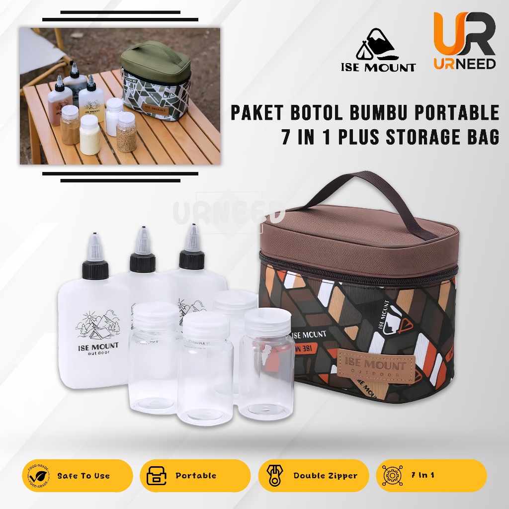 Jual ISE Mount Paket Botol Bumbu Camping 7 in 1 Set Portable Seasoning ...