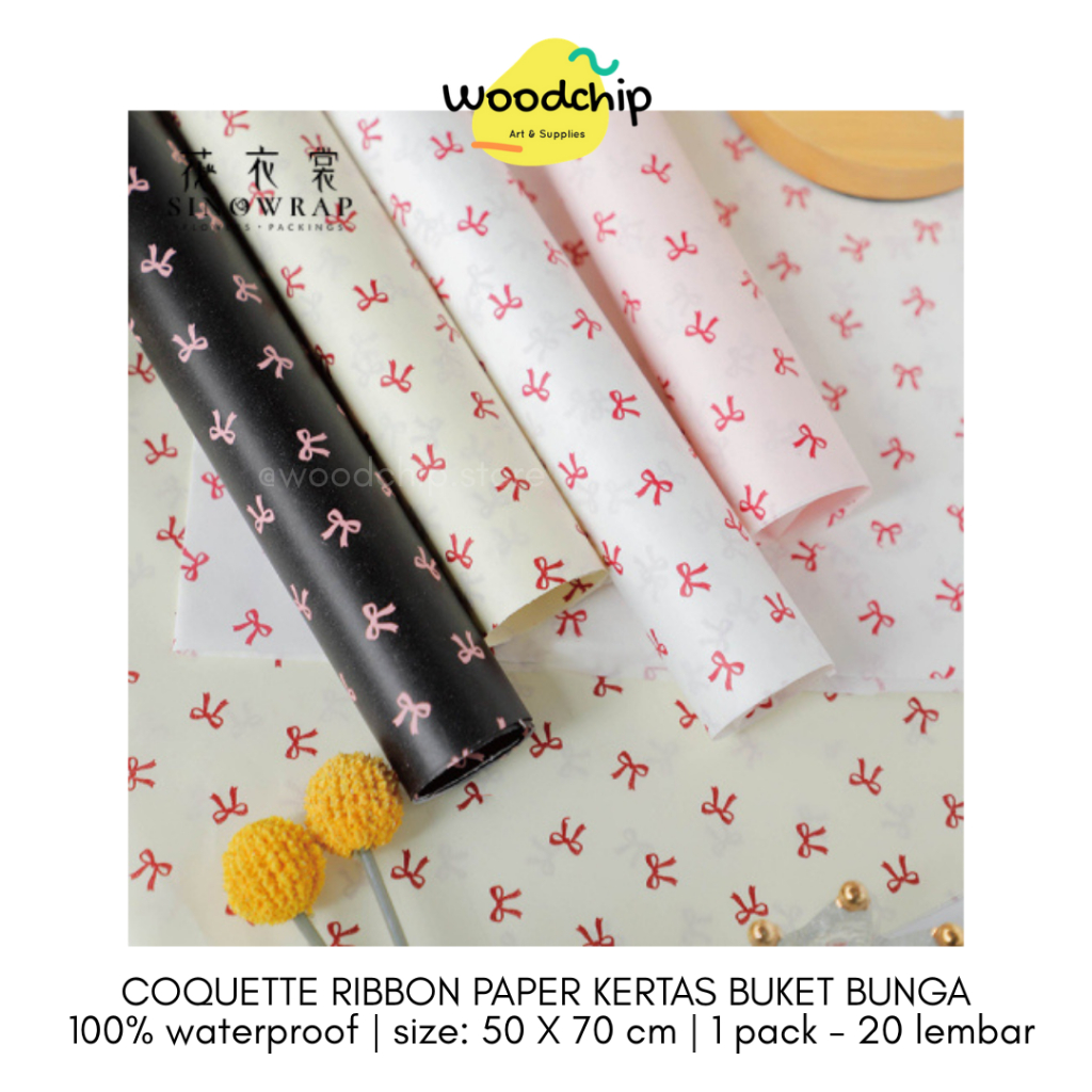 Jual [PACK] COQUETTE RIBBON WRAPPING PAPER KERTAS BUKET KERTAS BUNGA ...