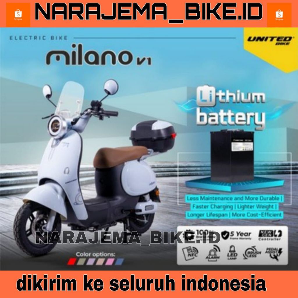 Jual Sepeda listrik lithinium United Milano V1 Sepeda Listrik United ...