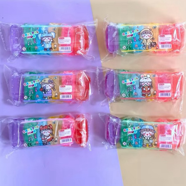 Jual Crystal Mud Slime isi 6pcs | Slime Clay Premium | Mud Doh Water Slime | Shopee Indonesia