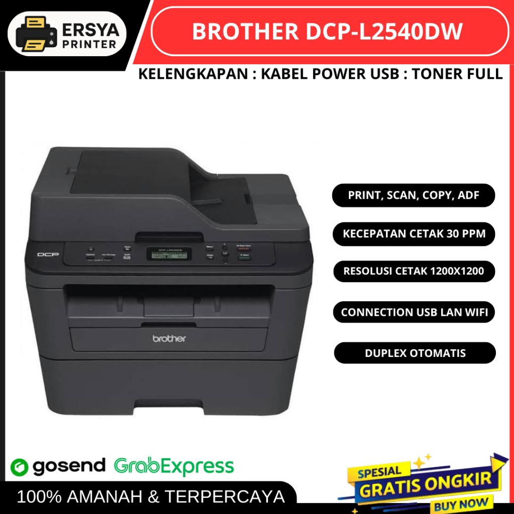 Jual PRINTER BROTHER LASER MONO DCP-L2540DW MULTIFUNGSI DUPLEX WIRELESS | Shopee Indonesia