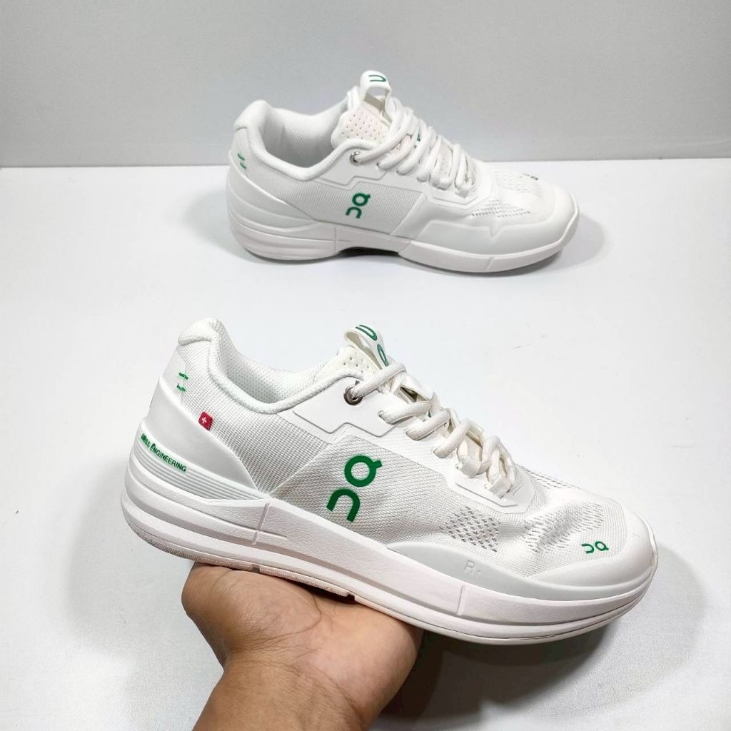 Jual Sepatu Tenis cloud x Roger white green Terbaru outdoor | Shopee ...