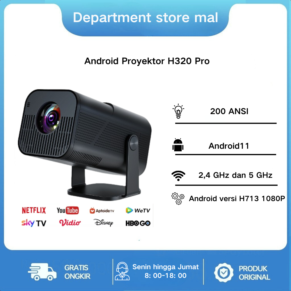 Jual Proyektor Mini HY320 Pro/ HY320 Mini Android 11.0 Bluetooth 5.0 ...