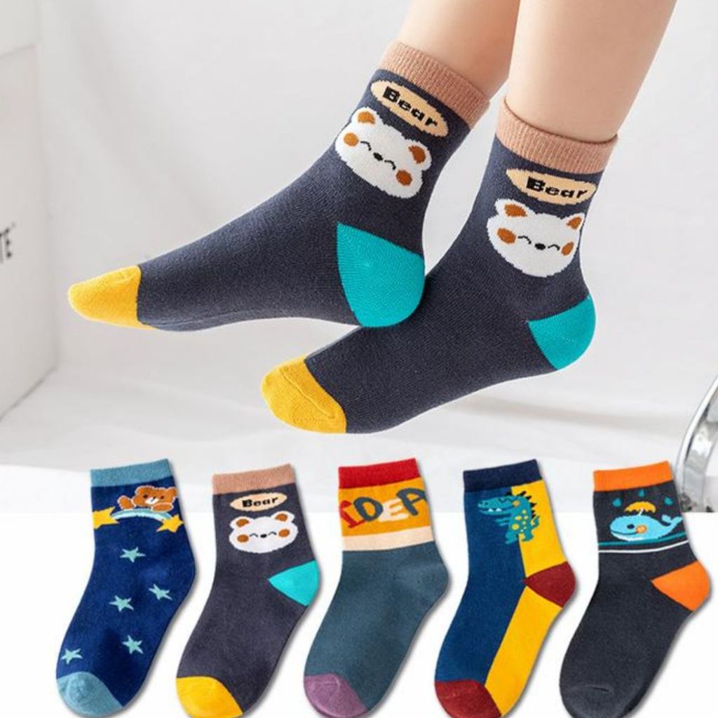 Jual Paket 4 Pasang Kaos Kaki Anak Cowok TK SD | Motif Karakter Random ...