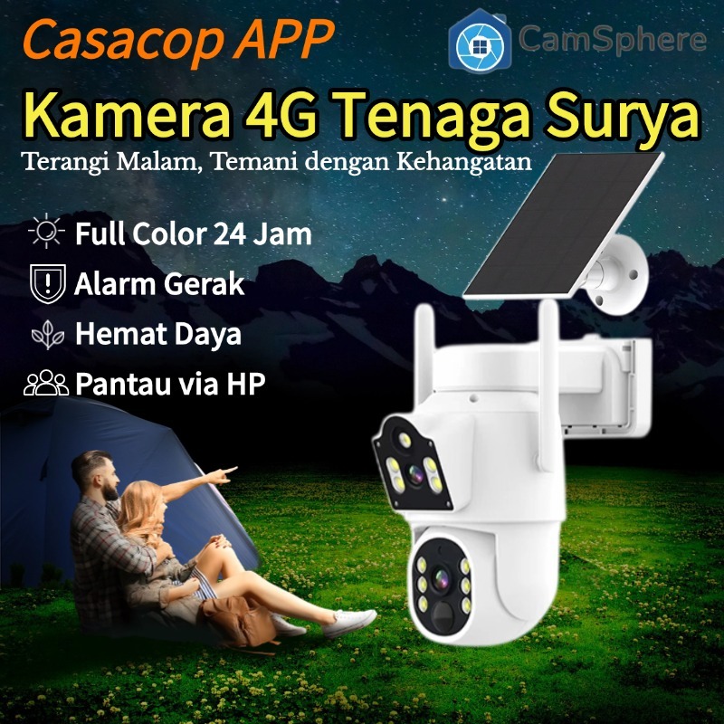 Jual Kamera CCTV 4G 4MP Dual Lensa – Solar Panel, 360° Putar, IP66 ...