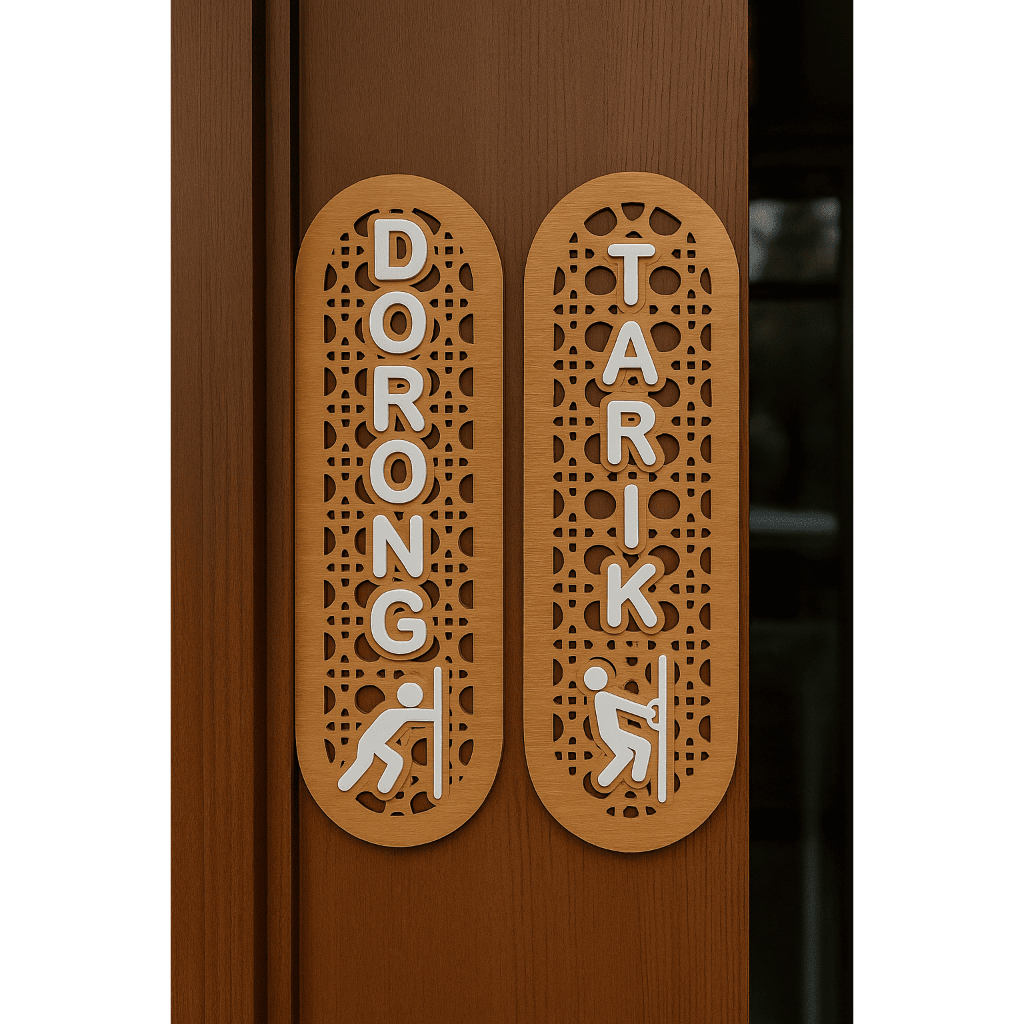 Jual JCP sign pintu tarik dorong bahan akrilik + wood sudah termasuk ...