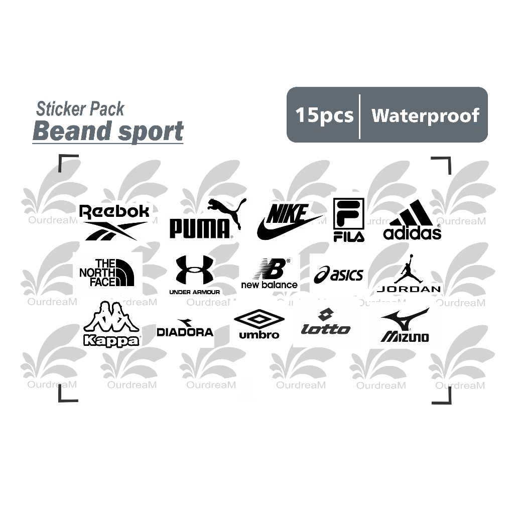 Jual stiker brand sport - isi 15 pcs sticker pack tumbler helm ...