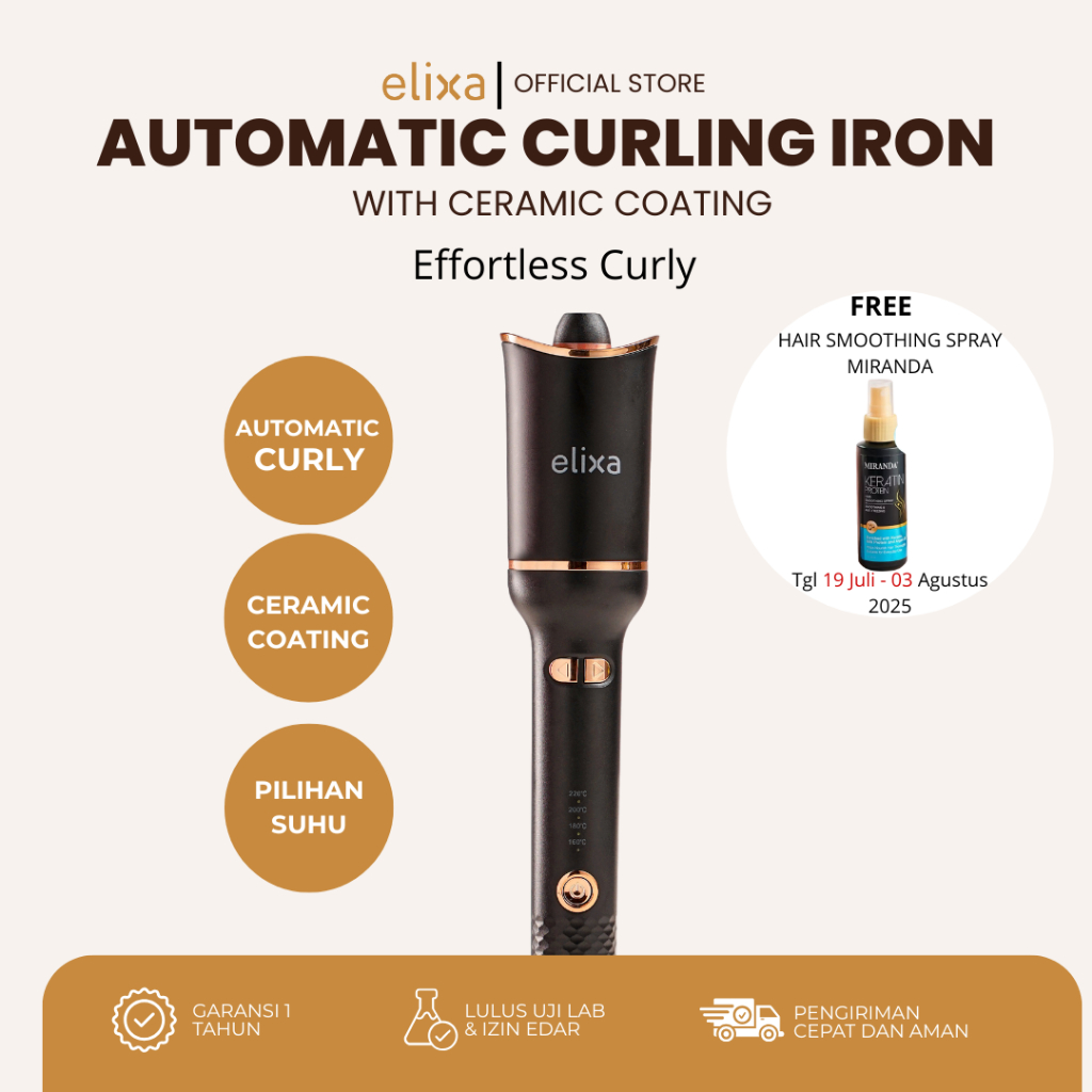 Jual Elixa Hair Curler Otomatis - Auto Curling Ceramic | Alat Keriting ...