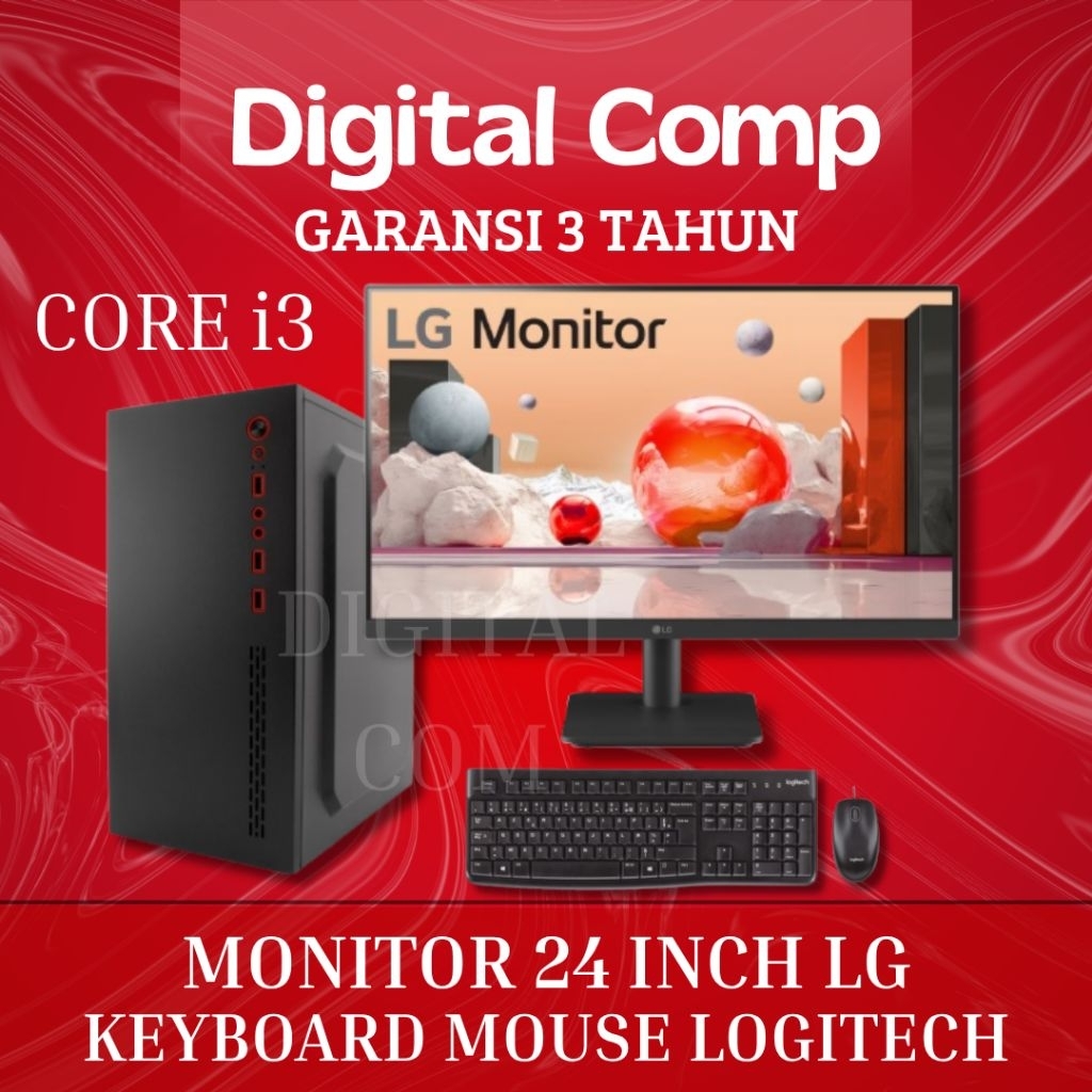 Jual Komputer - Intel Core i3 - Full Set - CPU PC Rakitan - LED 24 INCH LG | Shopee Indonesia