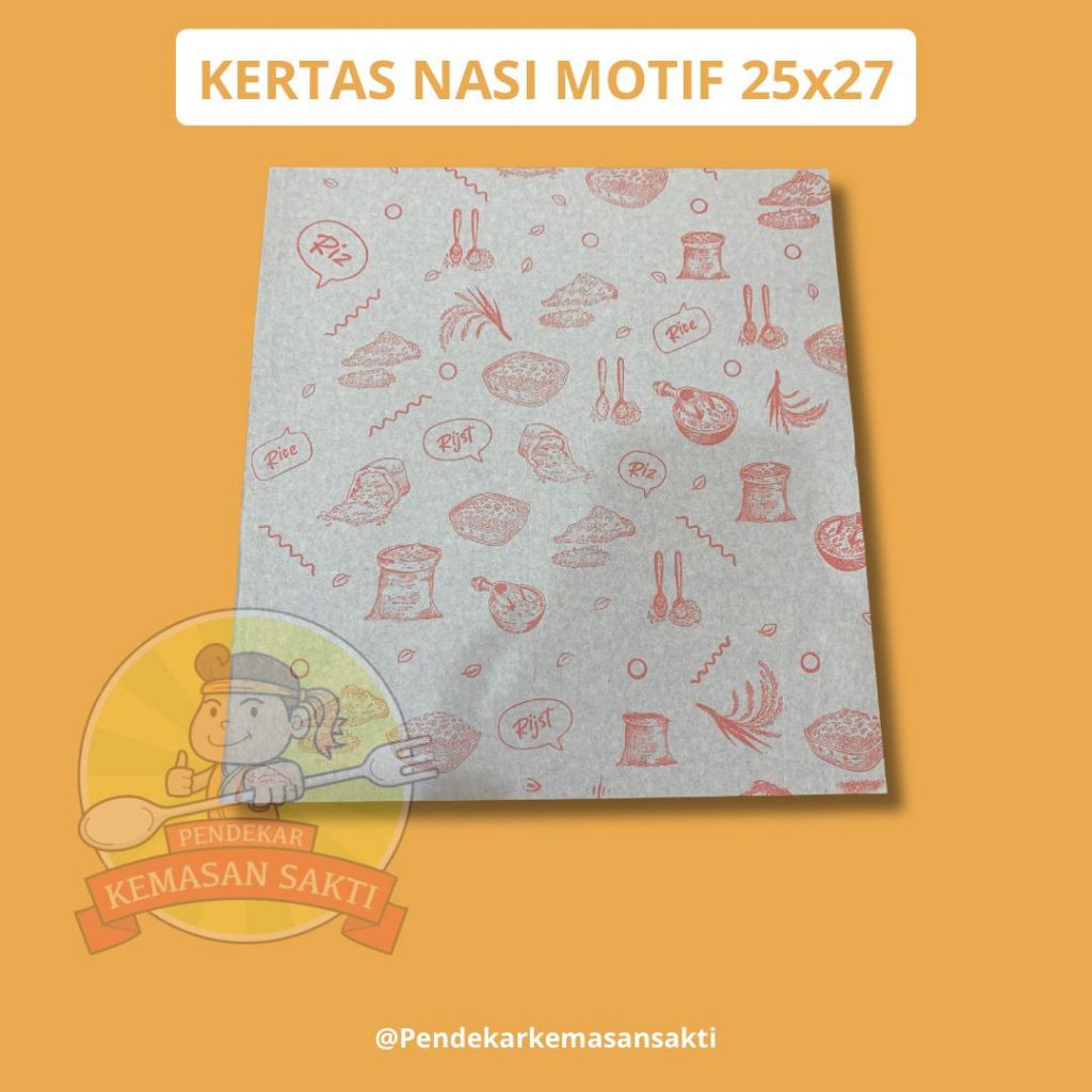 Jual Kertas Nasi Motif KFC Kertas nasi Burger Kebab Kertas Nasi mcd ...