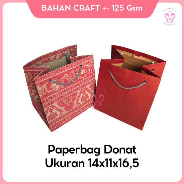 Jual PAPERBAG DONAT POLOS & MOTIF UK P14 X L11,5 X T16,5 / TAS SOVENIR / PAPERBAG KADO ...