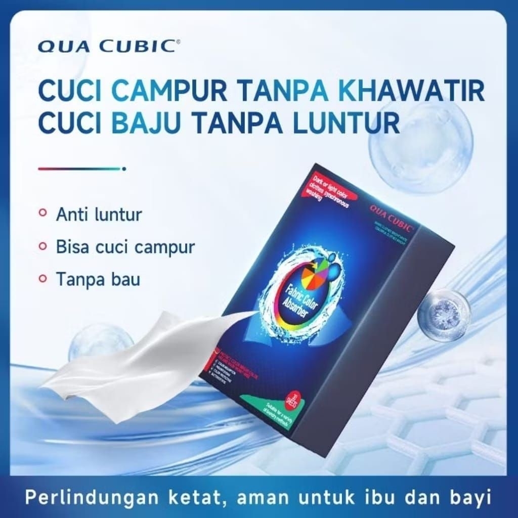 Jual Qua Cubic Fabric Color Absorber Lembar Penyerab warna Laundry 30 ...