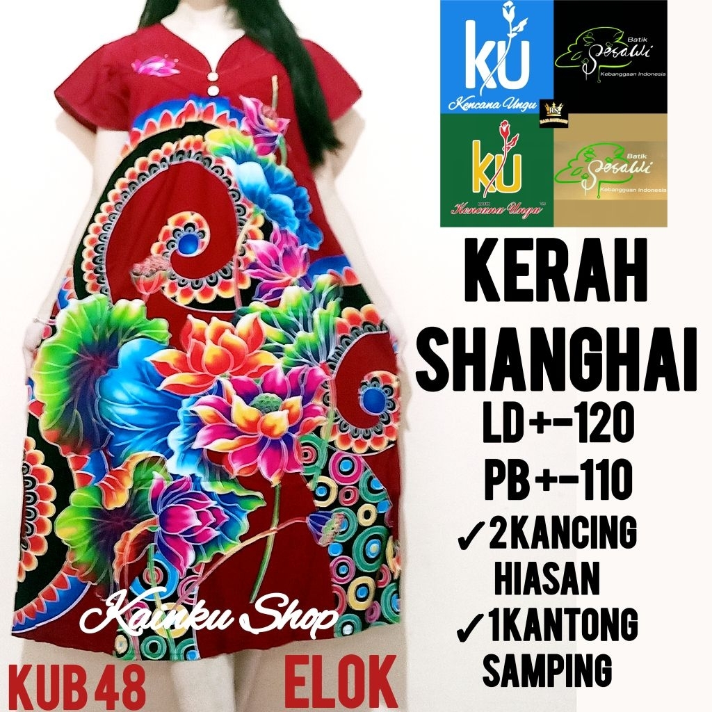 Jual KU DASTER KERAH SHANGHAI DASTER KENCANA UNGU LABEL BIRU SESAWI ...