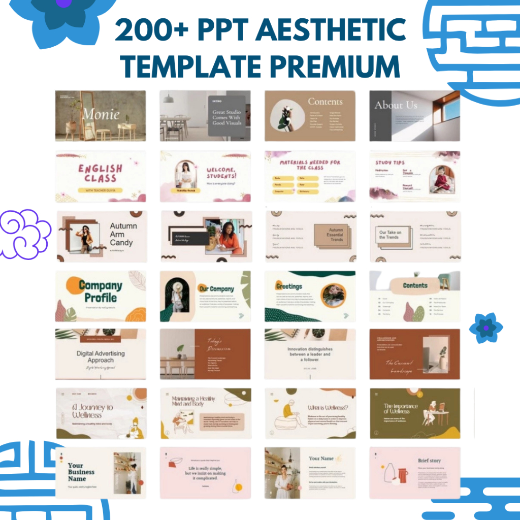 Jual 200+ Desain Template Presentasi PowerPoint Aesthetics PPT Premium Siap Pakai | Shopee Indonesia