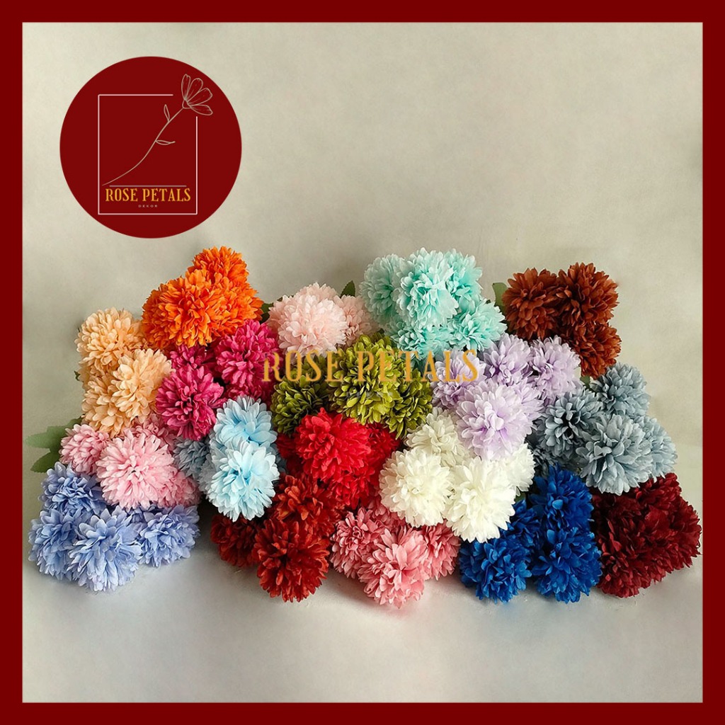 Jual Artificial Flower Pompom Mum Dandelion Premium Bunga Palstik Bunga ...