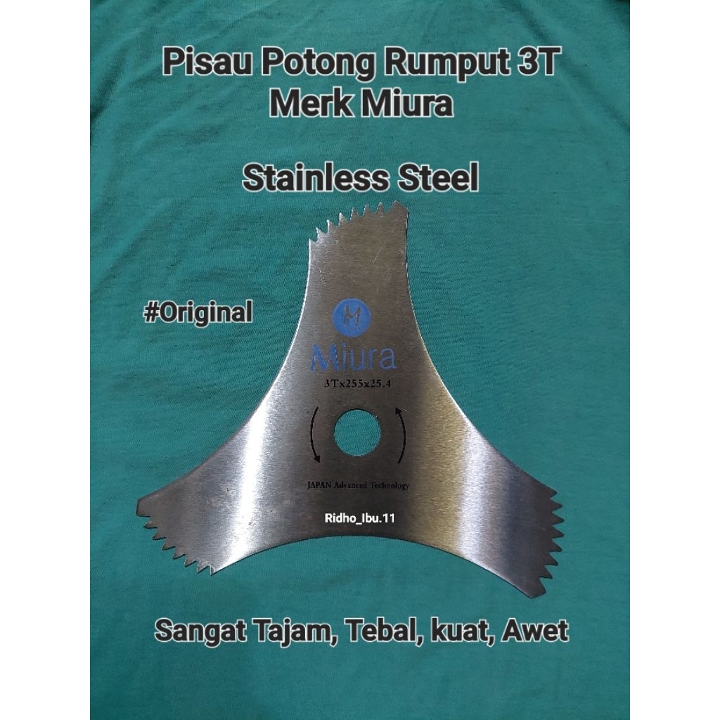 Jual pisau potong rumput 3 mata / saw blade miura 3T stainless steel ...