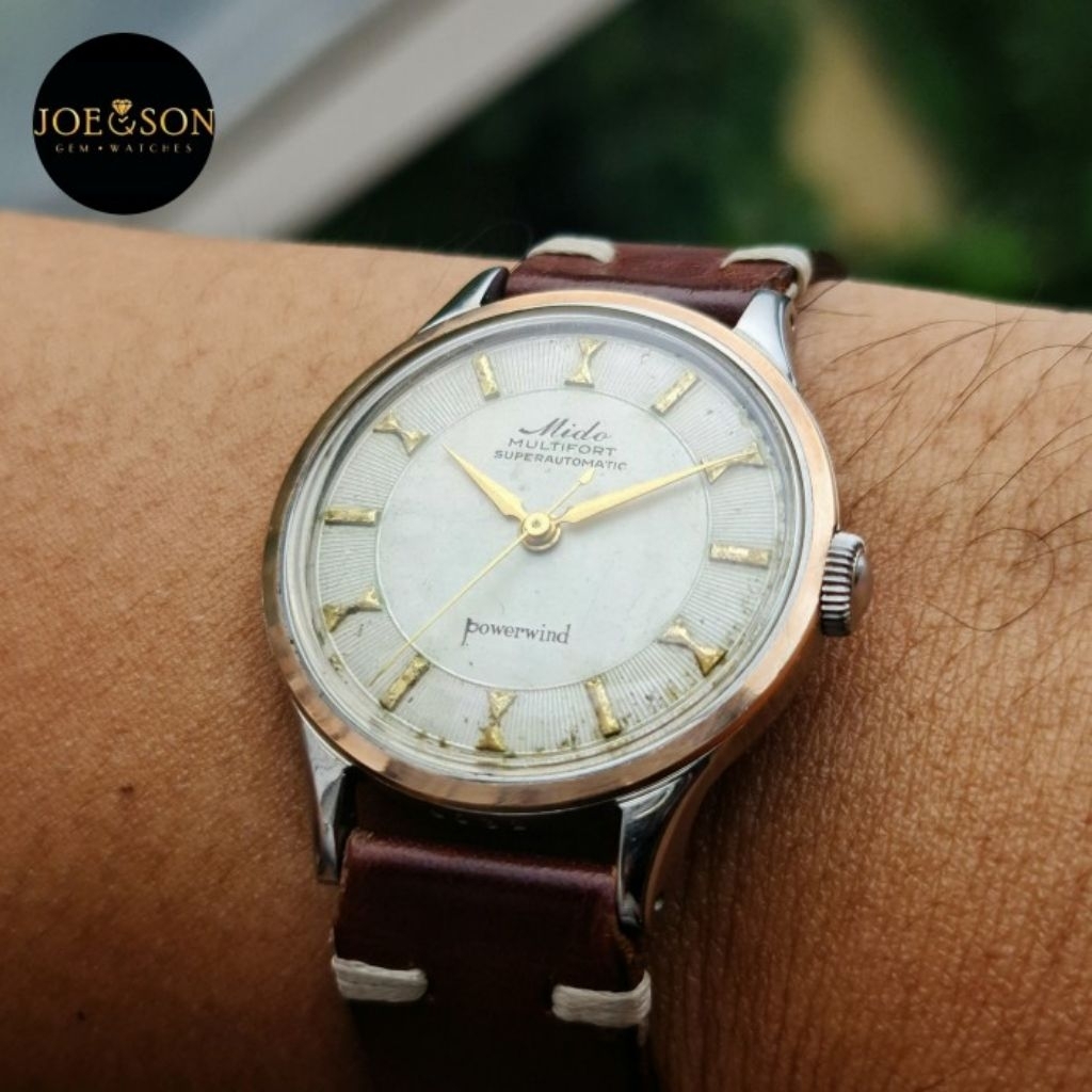 Jual 50s Vintage Mido Multifort Powerwind Super Automatic 14k solid ...