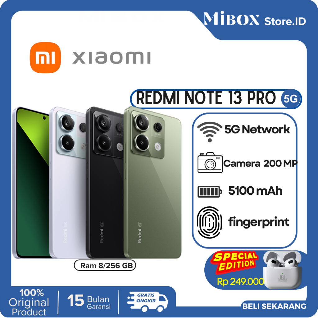 Jual Xiaomi Redmi Note 13 pro 5G 8/256 + 12/512 GB,AMOLED,Corning ...