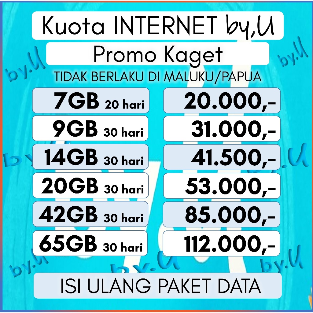 Jual Paket Data by U Promo Kaget Kuota by.U Data Internet | Shopee ...