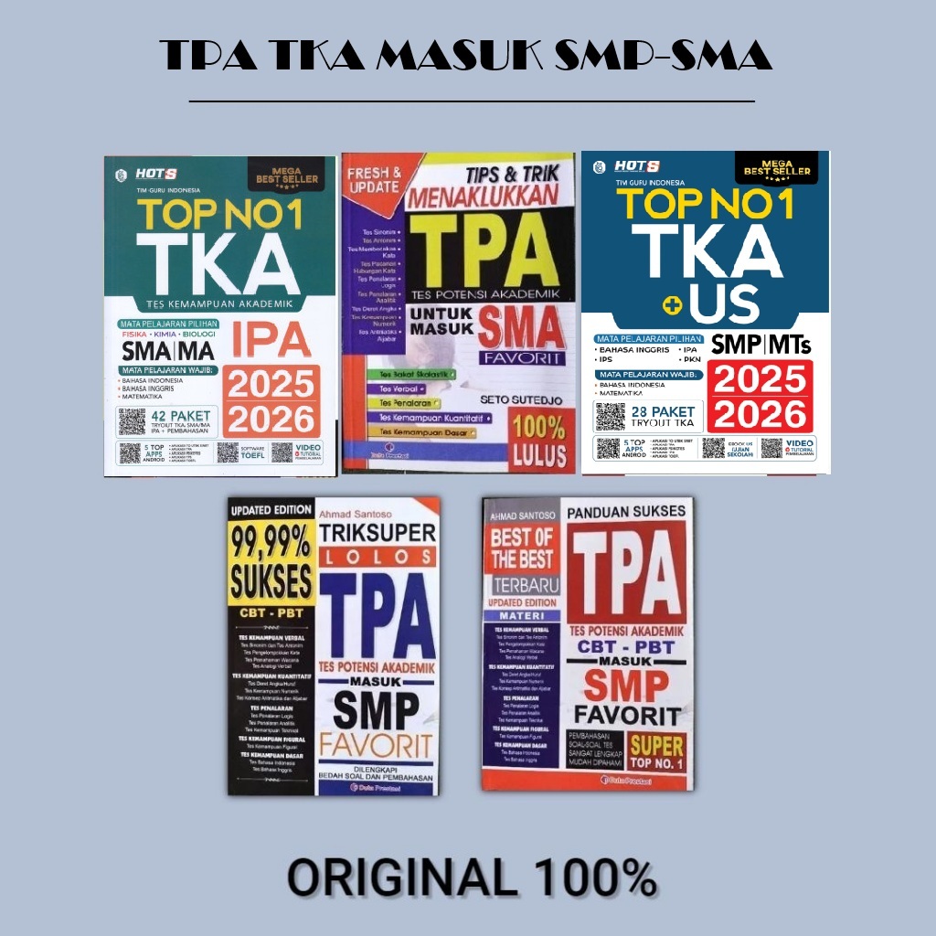 Jual Buku Lolos Tes Masuk SMA Favorit - TPA (TES POTENSI AKADEMIK ...
