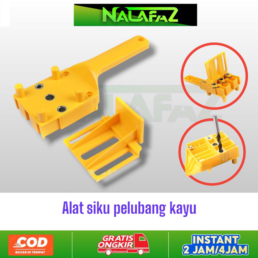 Jual Jig Dowel Tools 6 mm 8 mm 10 mm Alat Siku Pelubang Kayu Doweling ...