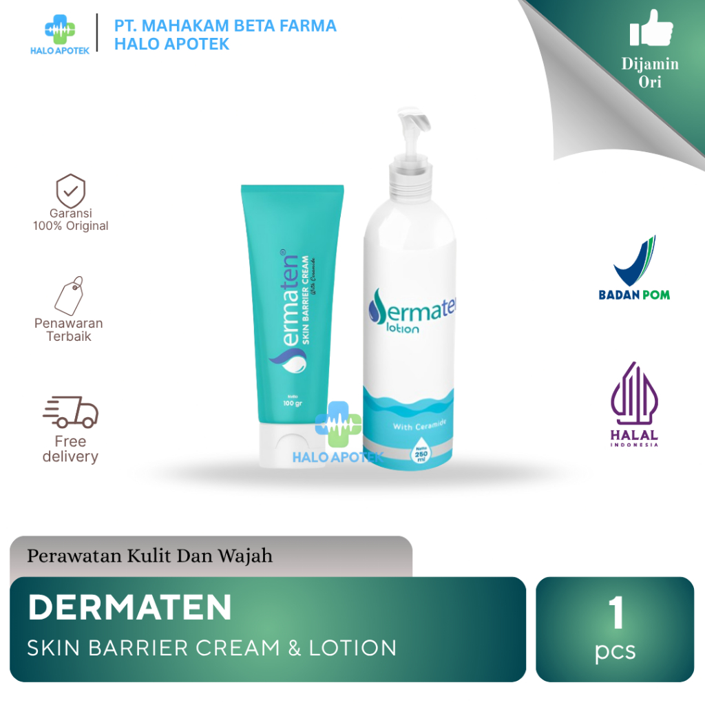 Jual DERMATEN CREAM 100ml | Lotion 250ml - Dengan Ceramide Memperbaiki ...