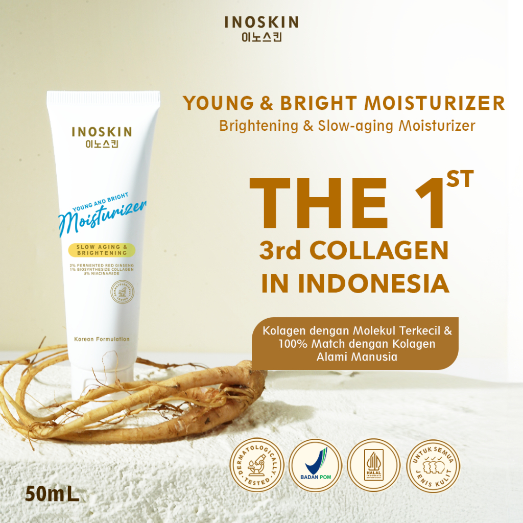 Jual Inoskin Young & Bright Moisturizer 50 mL | Collagen Skincare ...