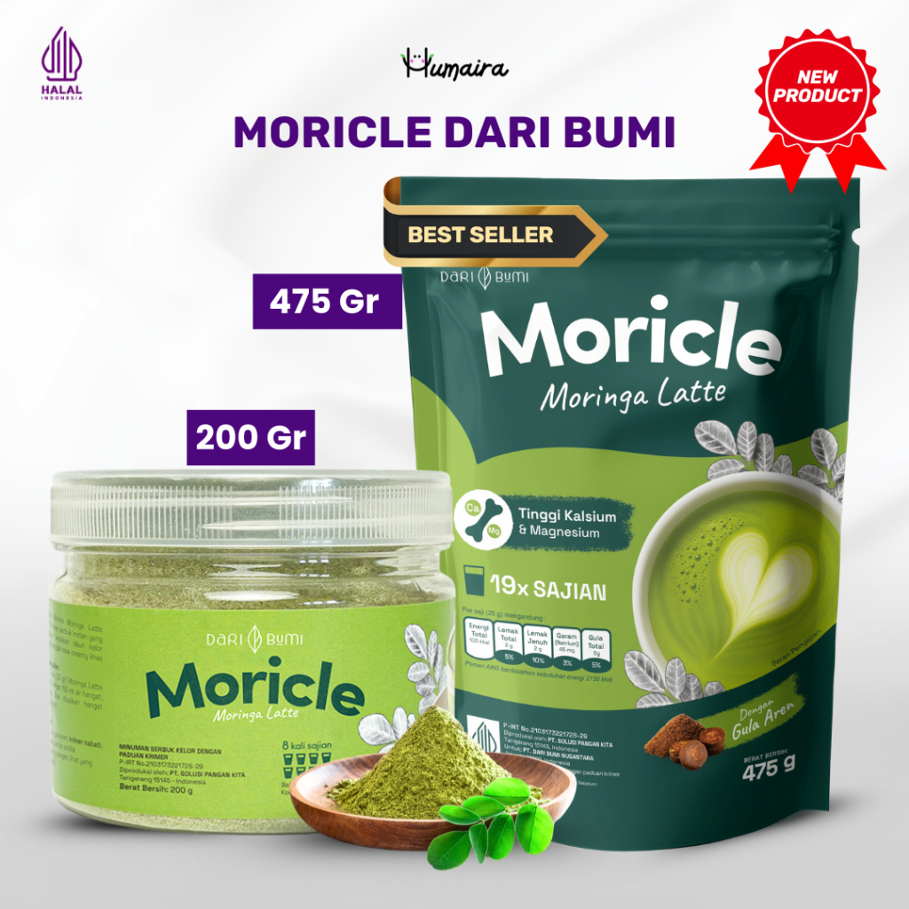 Jual Moricle Moringa Latte 475 Gram Dari Bumi - Minuman Bubuk Daun ...
