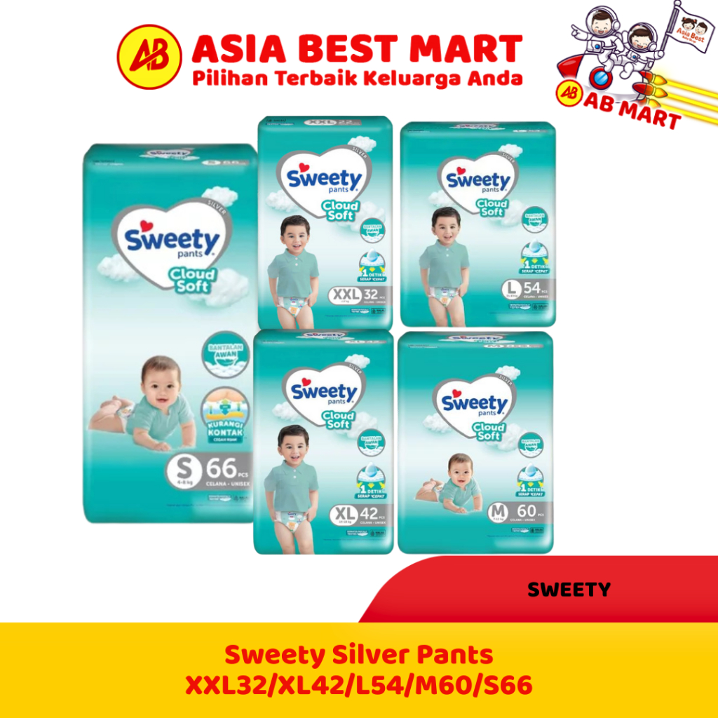 Jual Sweety Silver Pants XXL32/XL42/L54/M60/S66 Popok Celana Anak Bayi ...