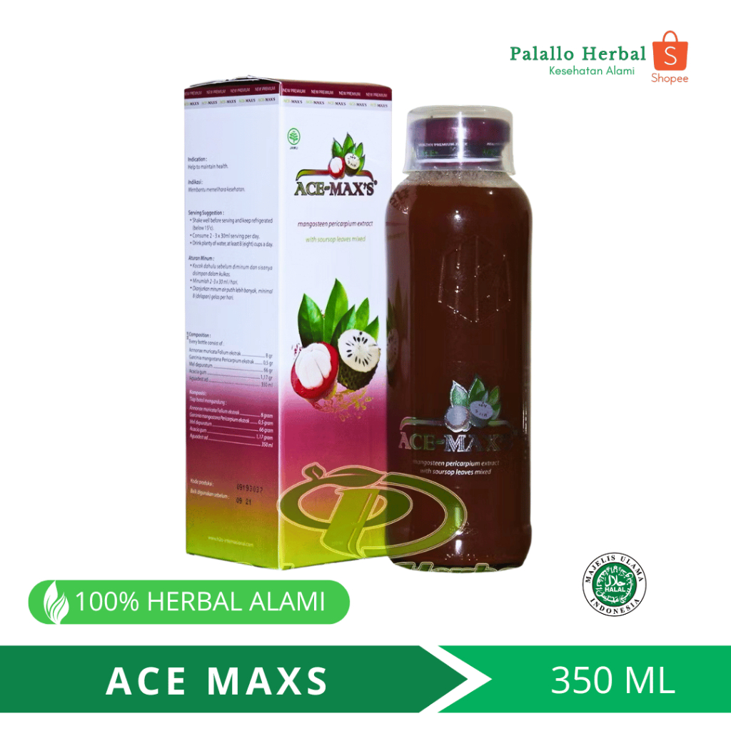 Jual ACEMAX ace max maxs max's acemax's jus kulit manggis daun sirsak 350ML | Shopee Indonesia