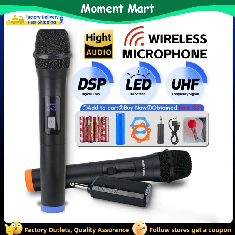 Jual Microphone Wireless Mic Karaoke Tanpa Kabel MIC2 MIC1 Single Dual ...