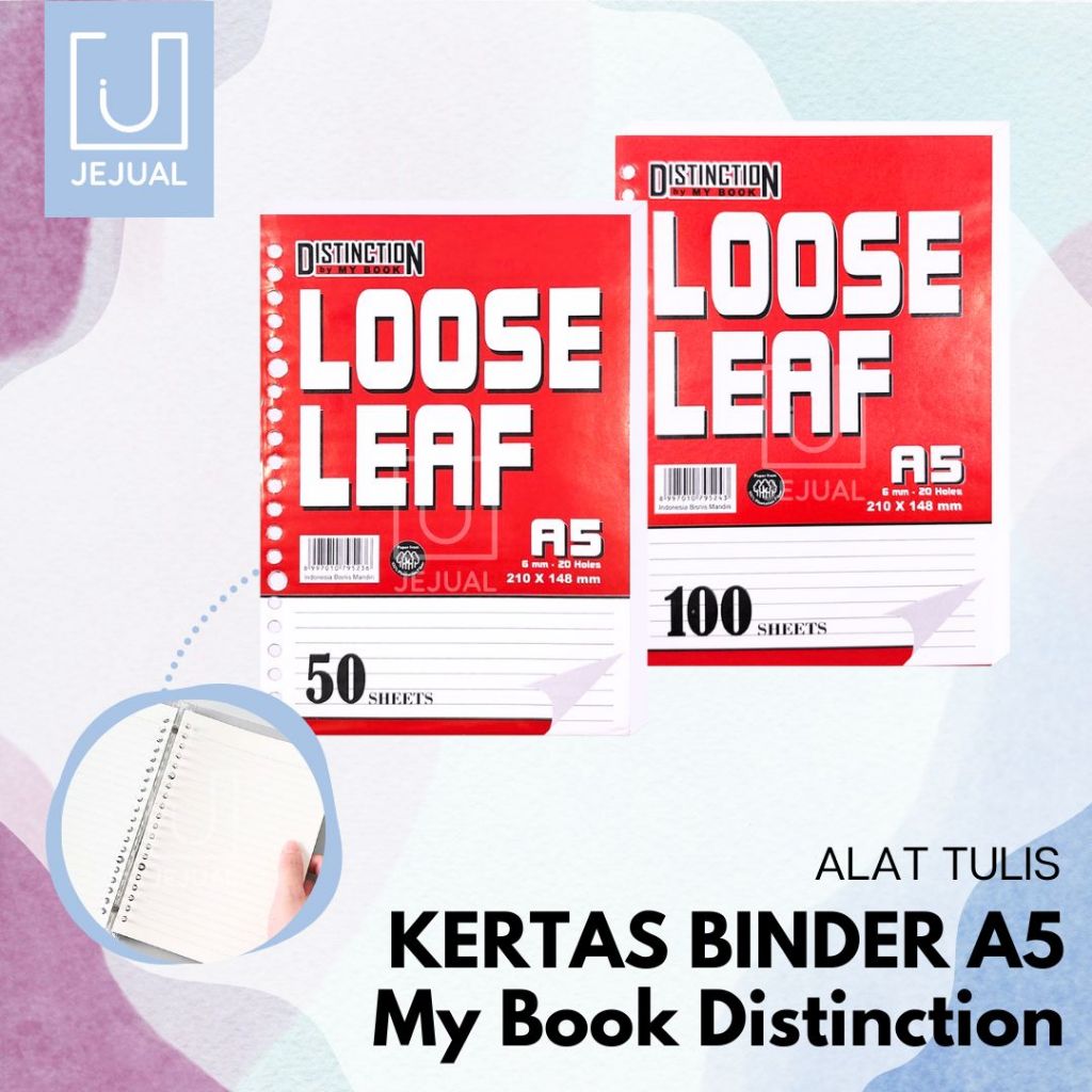 Jual KERTAS BINDER A5 Loose Leaf Kertas Isi Binder Garis My Book Distinction 50/100 lembar ...