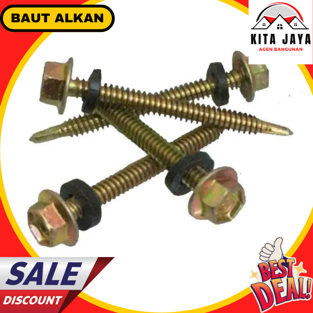 Jual Baut Roofing / Baut Atap / Baut Alkan 5 Cm (Harga Untuk 100 pcs ...