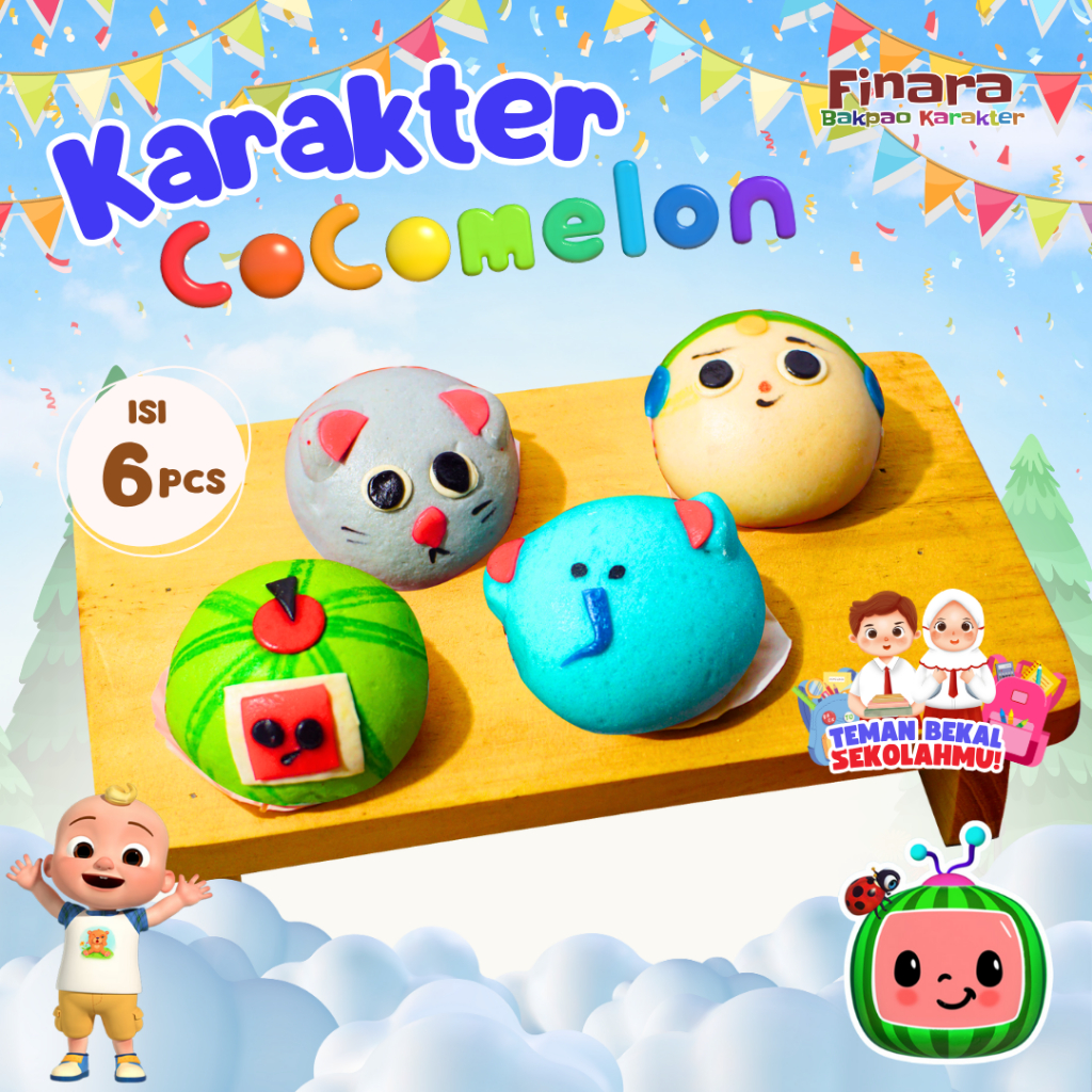Jual Finara Bakpao Karakter Frozen Cocomelon isi 6 Rasa Cokelat Halal ...