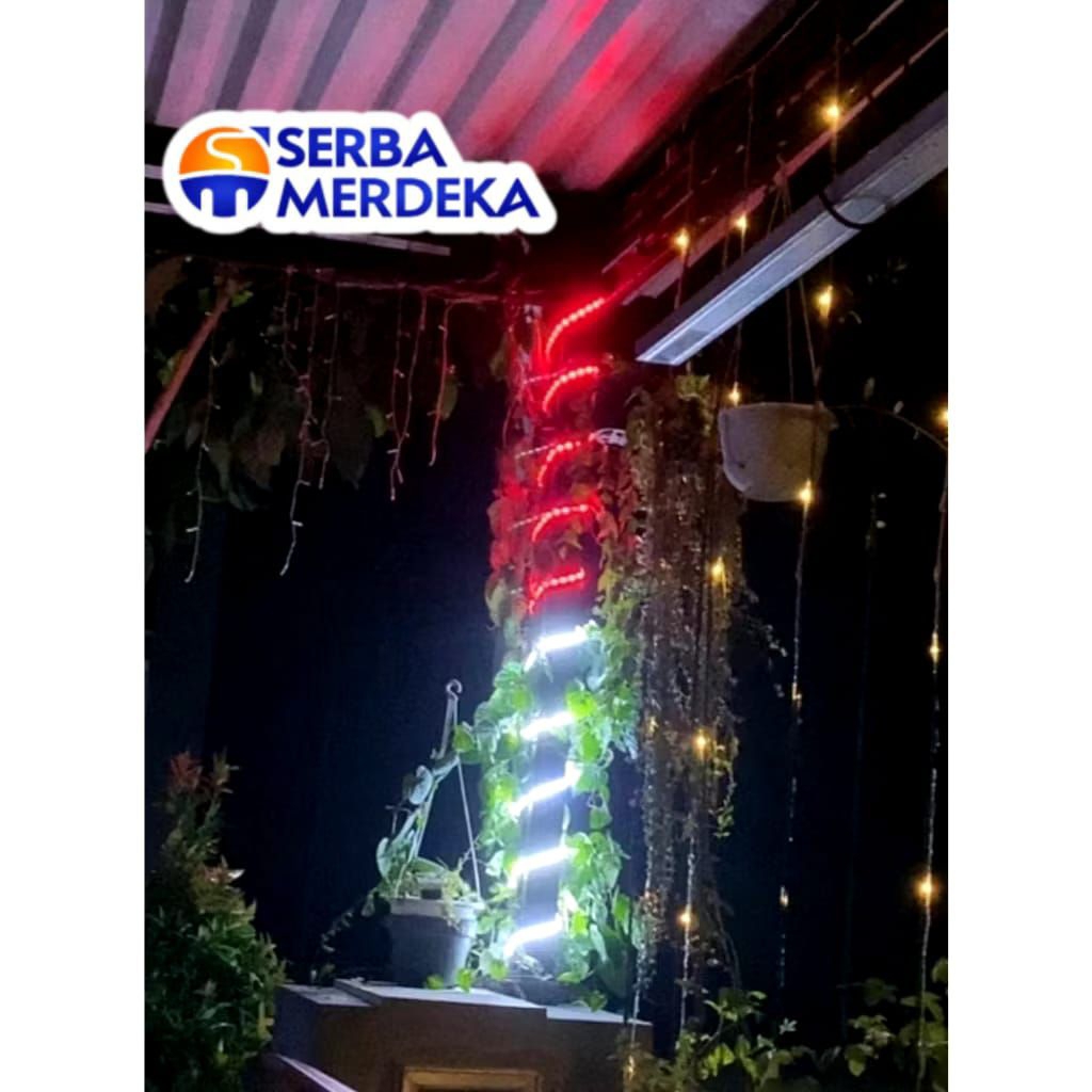 Jual Lampu LED Strip Merah Putih 4 Meter warna statis (diam) Hias Tiang ...