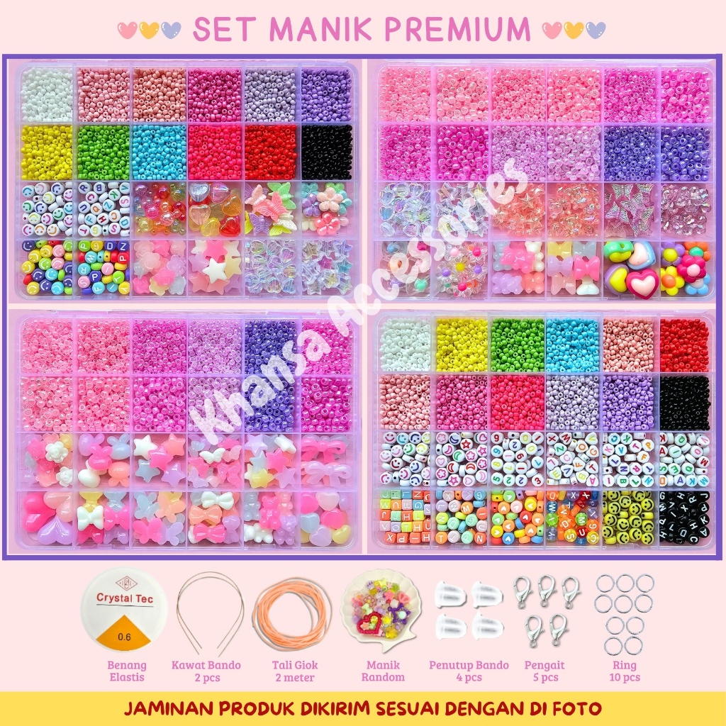 Jual DIY Manik Manik Set Lengkap Gelang Aesthetic - DIY Craft Kit Manik ...