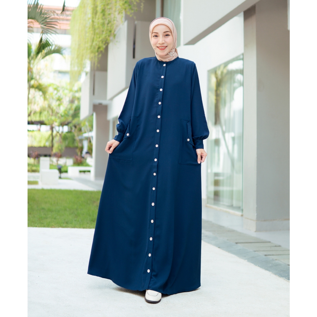 Jual Ezza Dress Gamis Casual Polos Bahan Sabrina Anti UV Size S-M L-XL ...