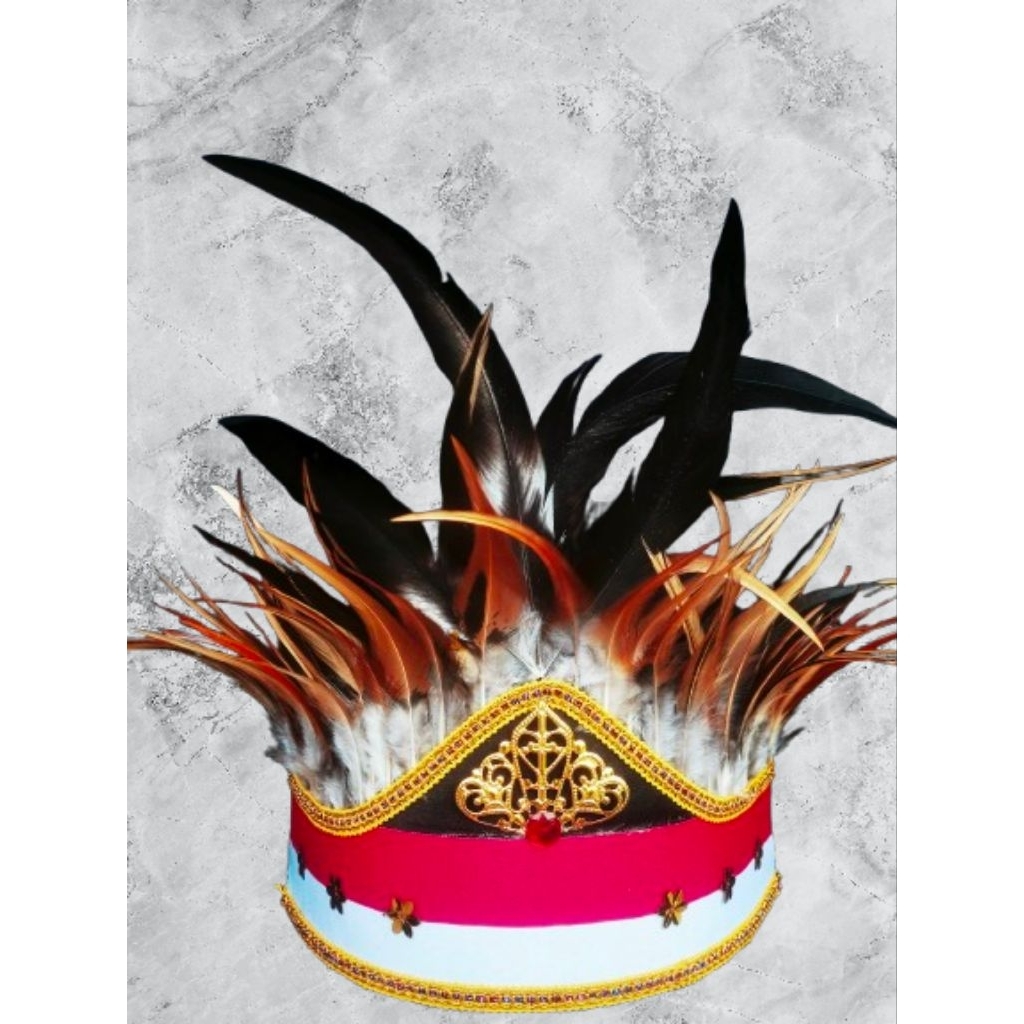 Jual mahkota bulu (merah putih) adat dayak dan papua, kalimantan ...