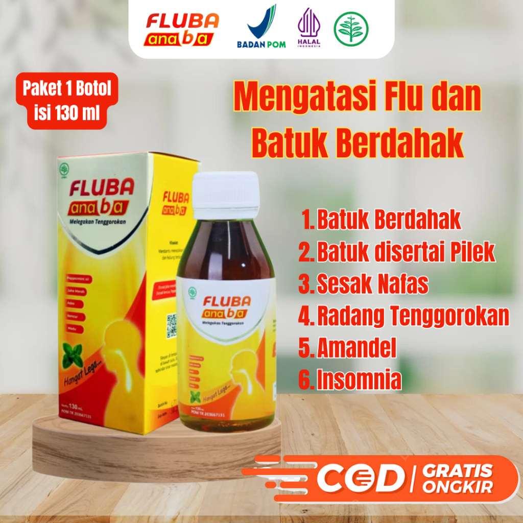 Jual FLUBA ANABA Original Madu Obat Batuk Pilek Flu Radang Tenggorokan ...