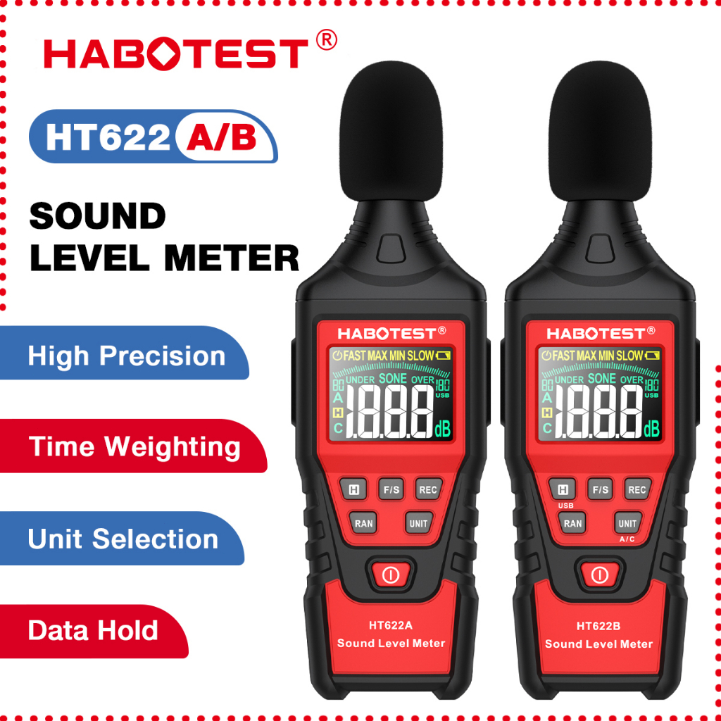 Jual HABOTEST HT622 Digital Sound Level Meter Kebisingan Meter Logger ...